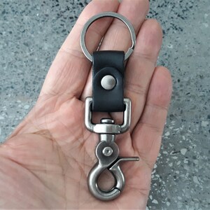 Black Leather Keychain: Heavy Duty Trigger Snap, Key Clip - Etsy