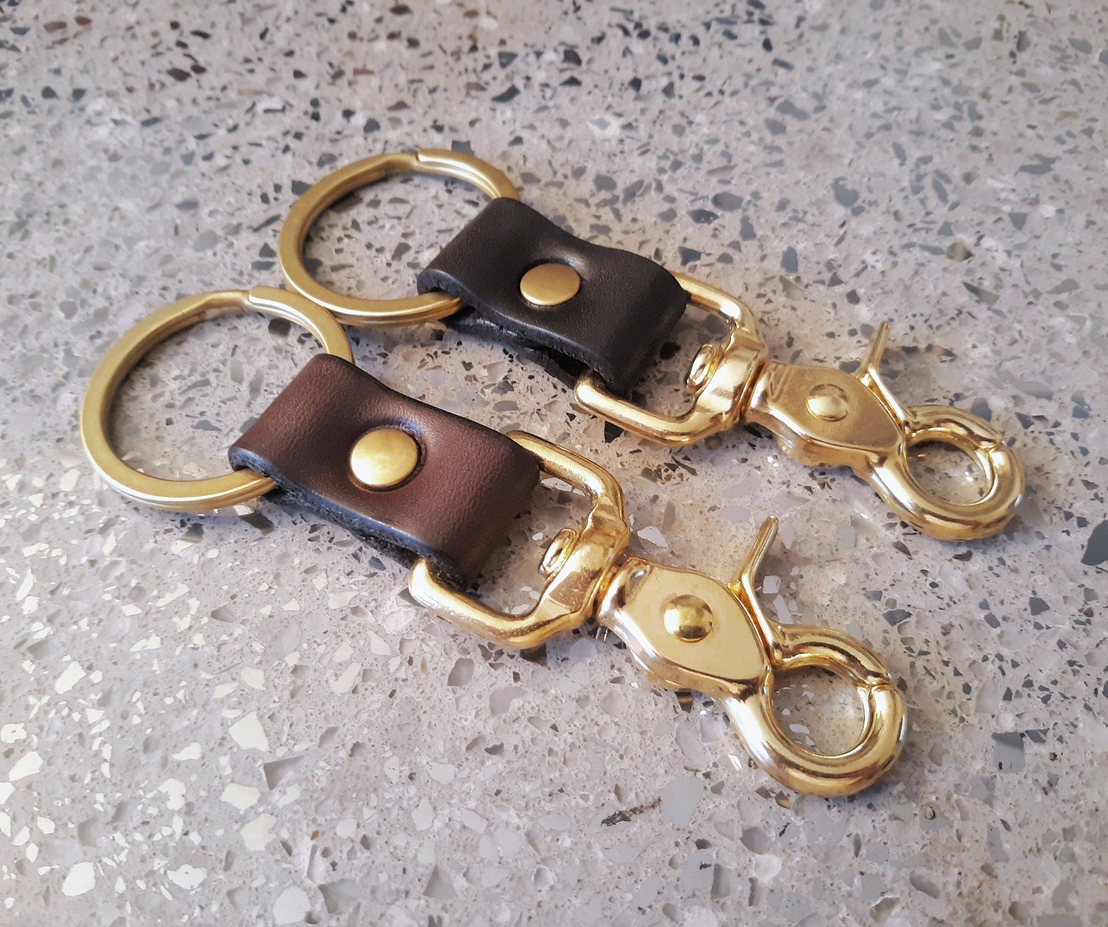 Heavy Duty Solid Brass Trigger Snap Key Clip Key Ring Black or - Etsy