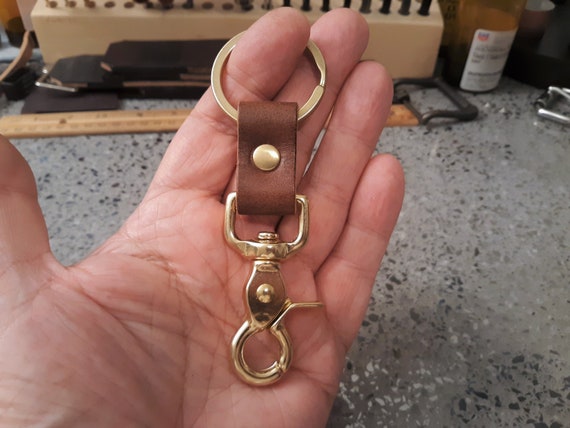 Heavy Duty Solid Brass Trigger Snap Key Clip Key Ring Brown - Etsy
