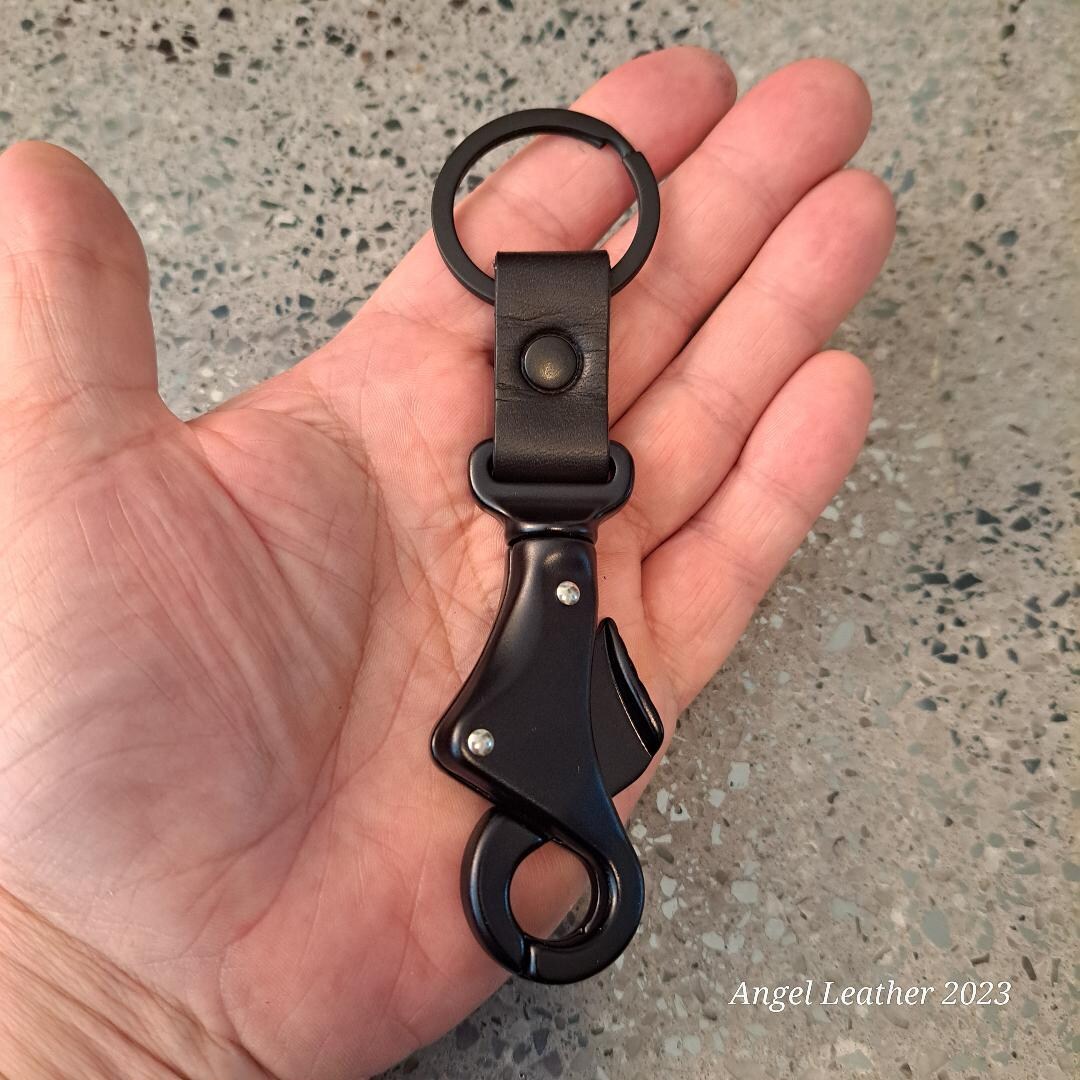 Extra Large Black Heavy Duty Thumb Trigger Snap Key Clip Key Ring ...