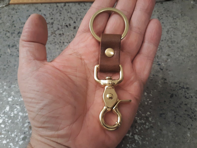 Heavy Duty Solid Brass Trigger Snap Key Clip Key Ring Brown - Etsy