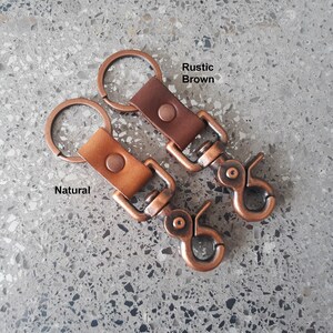 Heavy Duty Antique Copper Finish Trigger Snap Key Clip Key Ring Leather ...