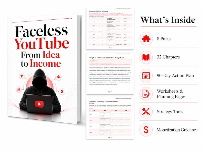 Faceless Youtube Workbook PDF, Creator Strategy Guide (digital Products ...