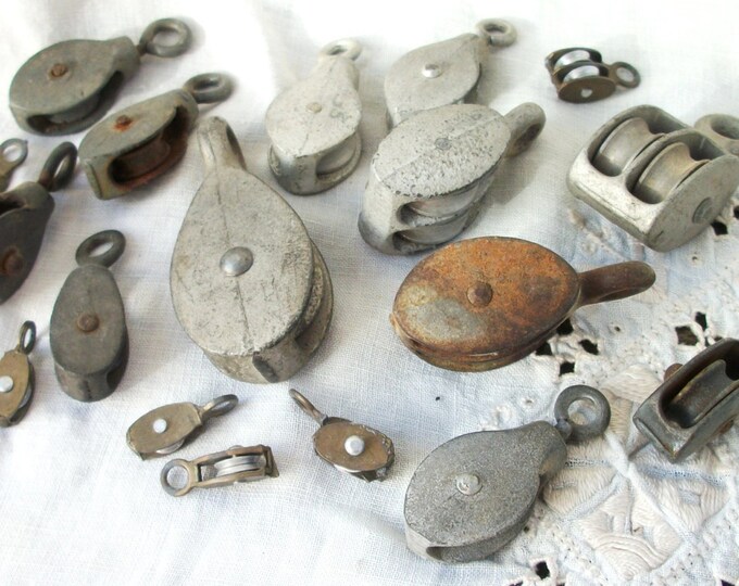 Small Pulley Assortment ~ Little Sizes ~rustic Old Metal ~ Vintage 18 ...