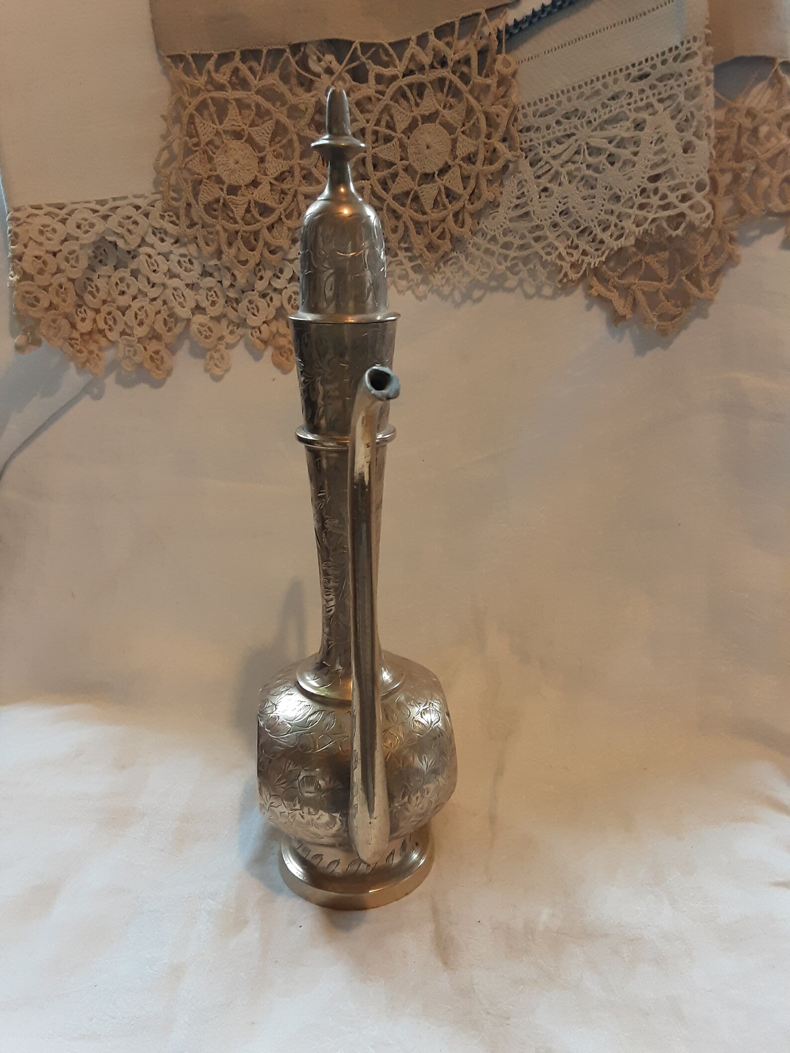 Vintage Ornate Tea Pot Tall Brass Made in India Hinged - Etsy