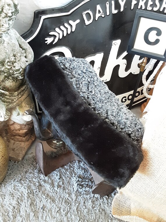 Vintage lined 1950's CURLY Lambs WOOL Hat with Fold u… - Gem