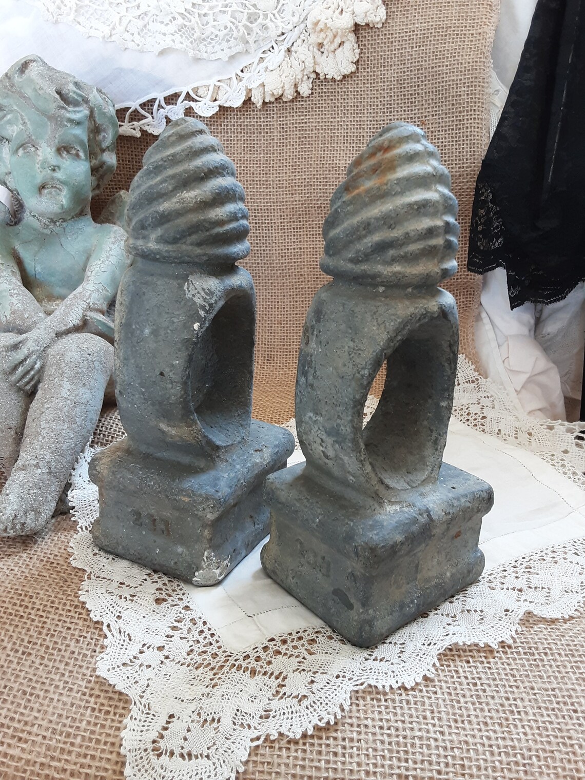 Vintage PAIR of Fence Post Toppers Cast Metal 2 Great - Etsy