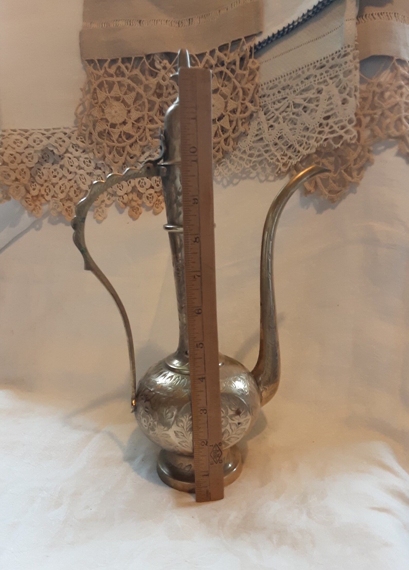 Vintage Ornate Tea Pot Tall Brass Made in India Hinged - Etsy