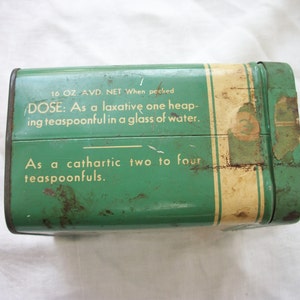 Green & Cream Exeller Epsom Salt Tin Display Medicine | Etsy