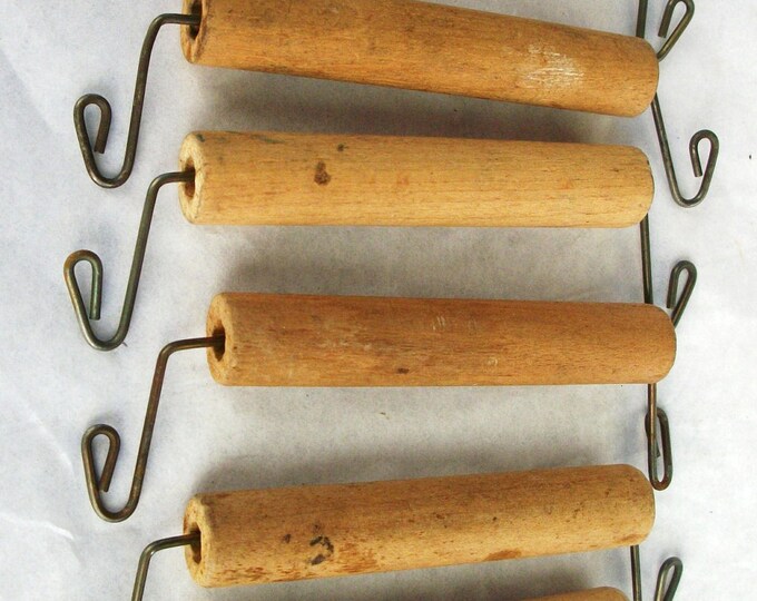 Very Vintage Wood Handles With Wire - Bail Handle - TWO Included ...