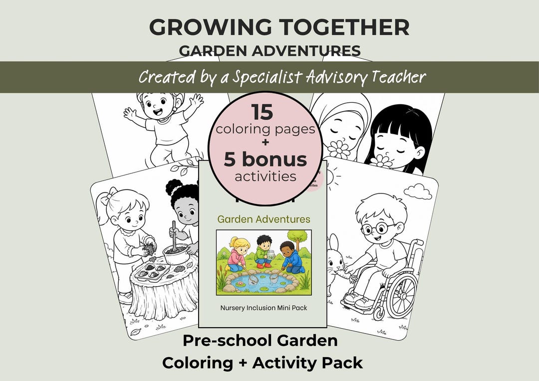 Garden Adventures Coloring Pages: Inclusive Nursery Coloring and ...