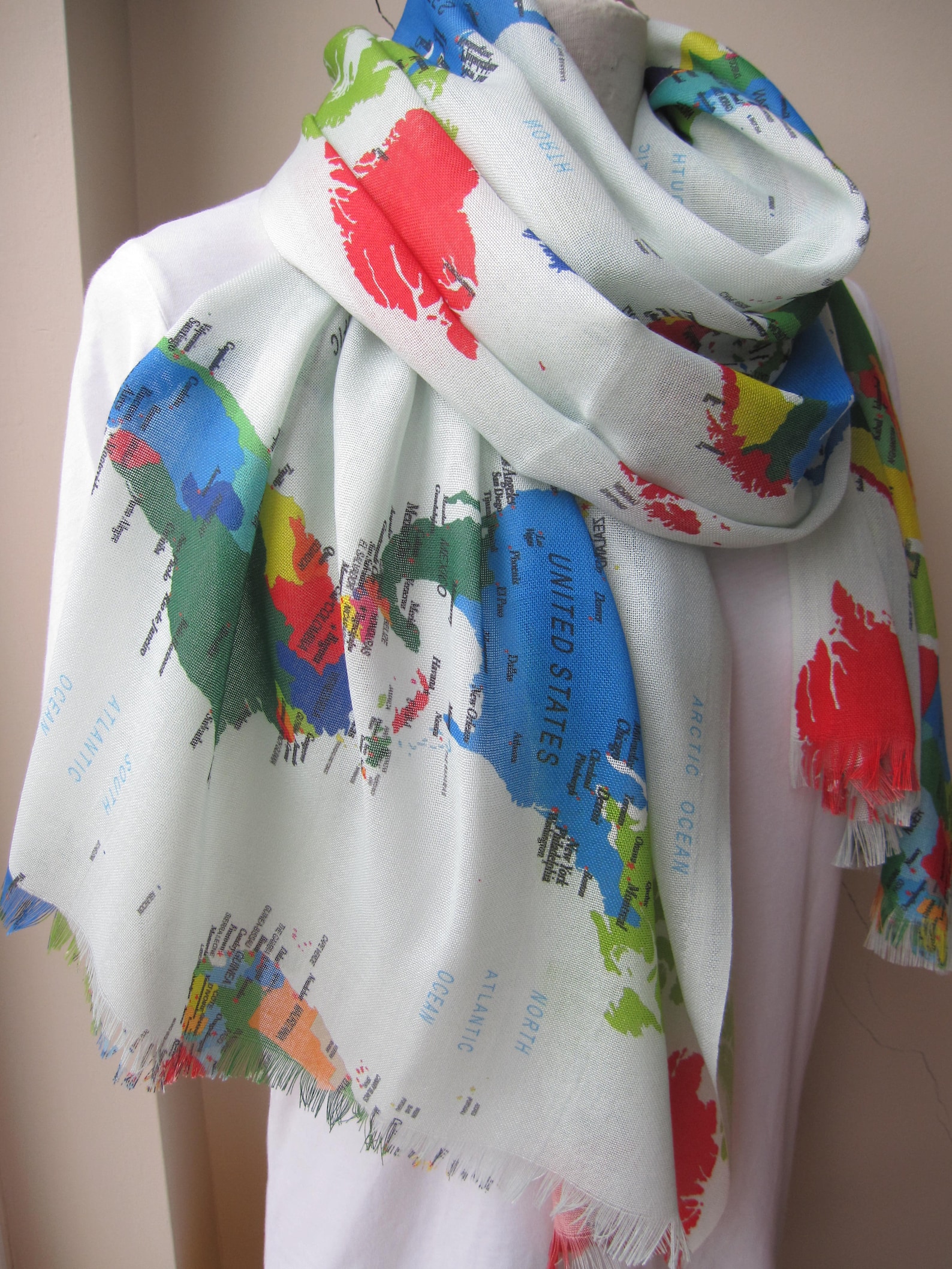 Map Scarf world Map Scarf-map Print Long Scarf-men's Book | Etsy