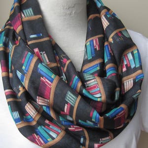 Book Scarf-bookshelf Scarf Infinity-library Scarf Long- Book Lover Gift ...