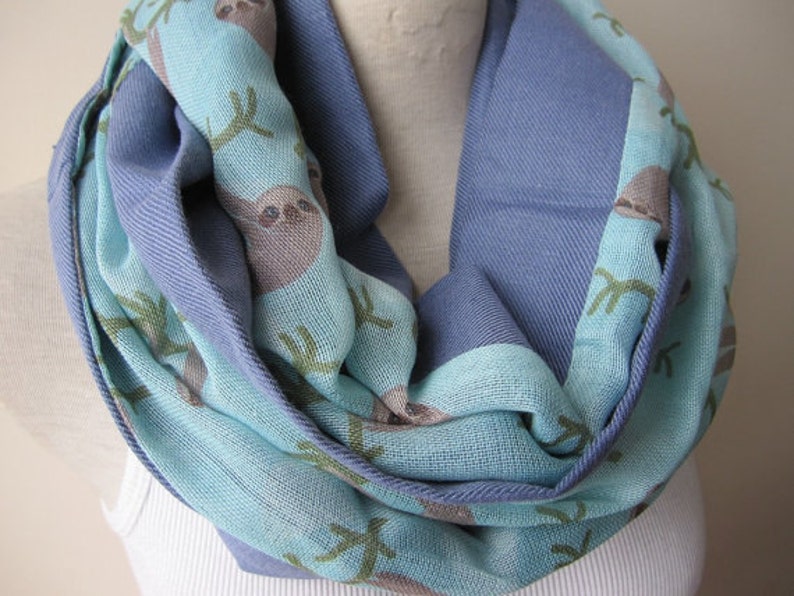 Sloth Scarf sloth Gifts-animal Scarves-fashion - Etsy
