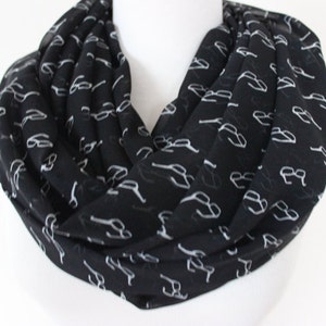 Eyeglasses Scarf, Eyeglass Print Scarf- Eye Glasses Patterned Black ...
