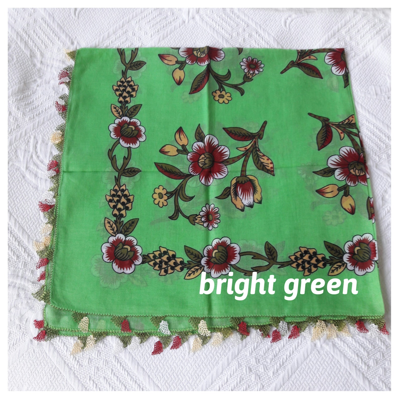 Floral Turkish Turkey Oya Scarf Cotton Gauze Needle Lace - Etsy