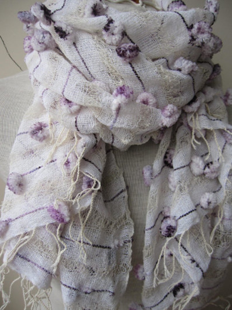 Ivory linen scarf linen scarf women woven gauze lightweight | Etsy