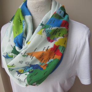 World Map Scarf-map Print Infinity Scarf -men Women Scarves-teacher ...