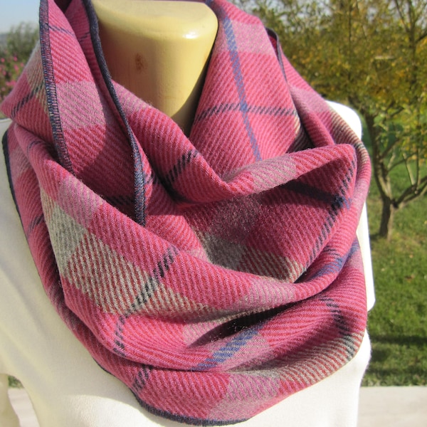Plaid Infinity Scarf - Etsy