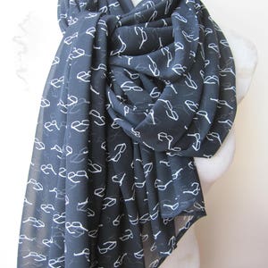Eyeglasses Scarf, Eyeglass Print Scarf- Eye Glasses Patterned Black ...