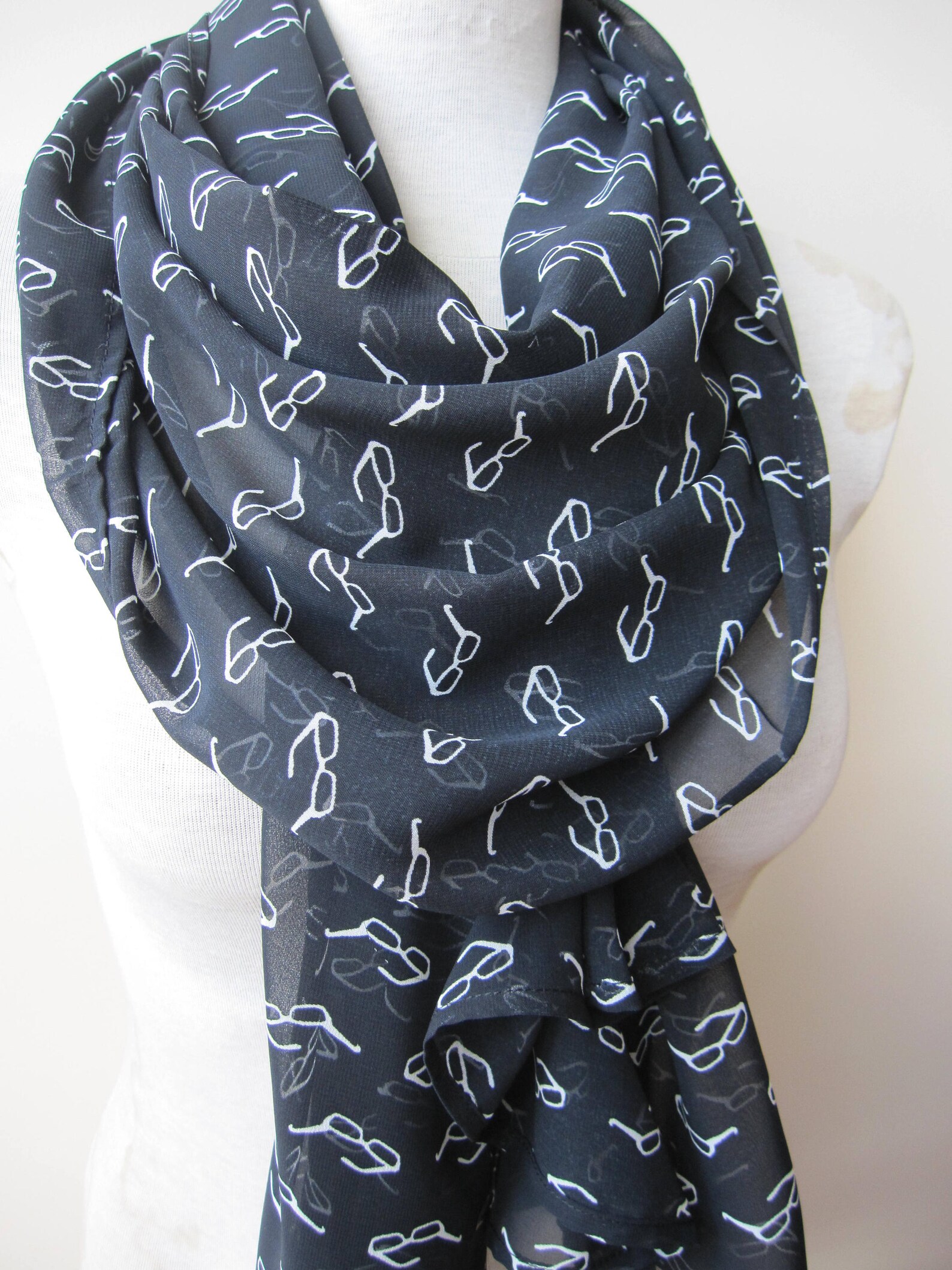 Eyeglasses Scarf Eyeglass Print Scarf Eye Glasses Patterned - Etsy