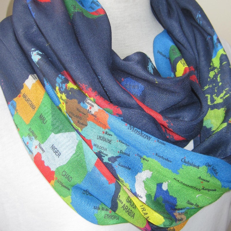 Map Scarf - Etsy