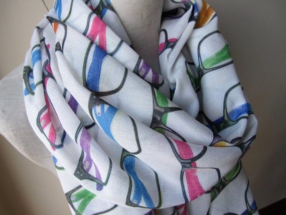 Eyeglass Scarf pop art style Scarf eye Glasses Print Scarf | Etsy