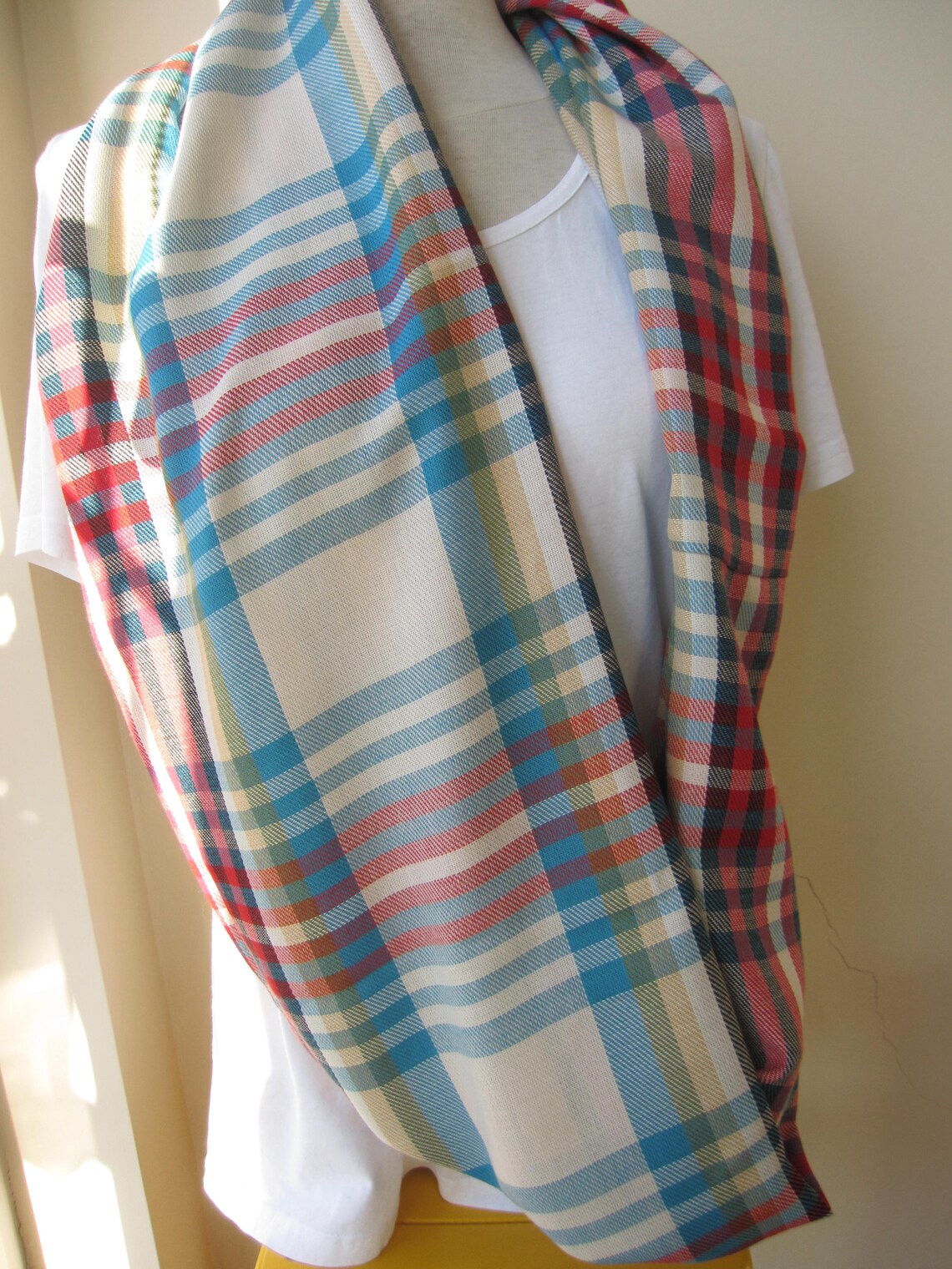 Plaid Infinity Scarf red Blue Pink Tartan Plaid Infinity - Etsy