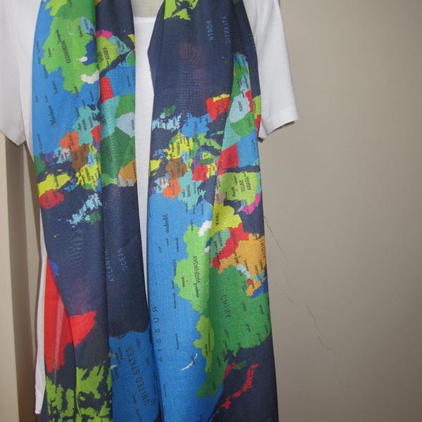 Map Scarf - Etsy