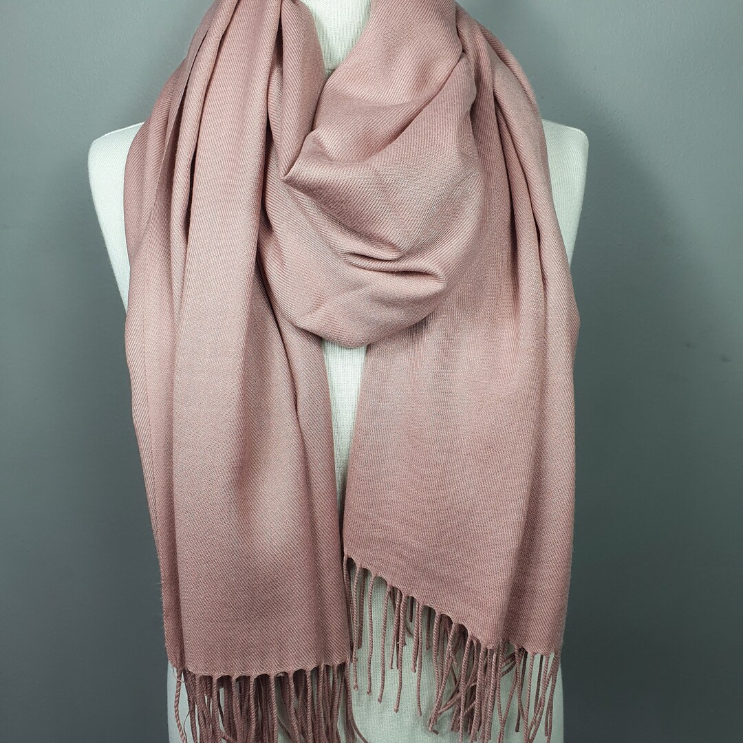 Powder Pink Scarf, 2024 Winter Fashion-woman-man SCARVES Pashmina ...