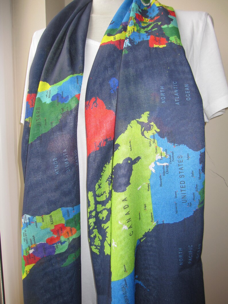 Map Scarf world Map Scarf-map Print Long Scarf-men's Book | Etsy