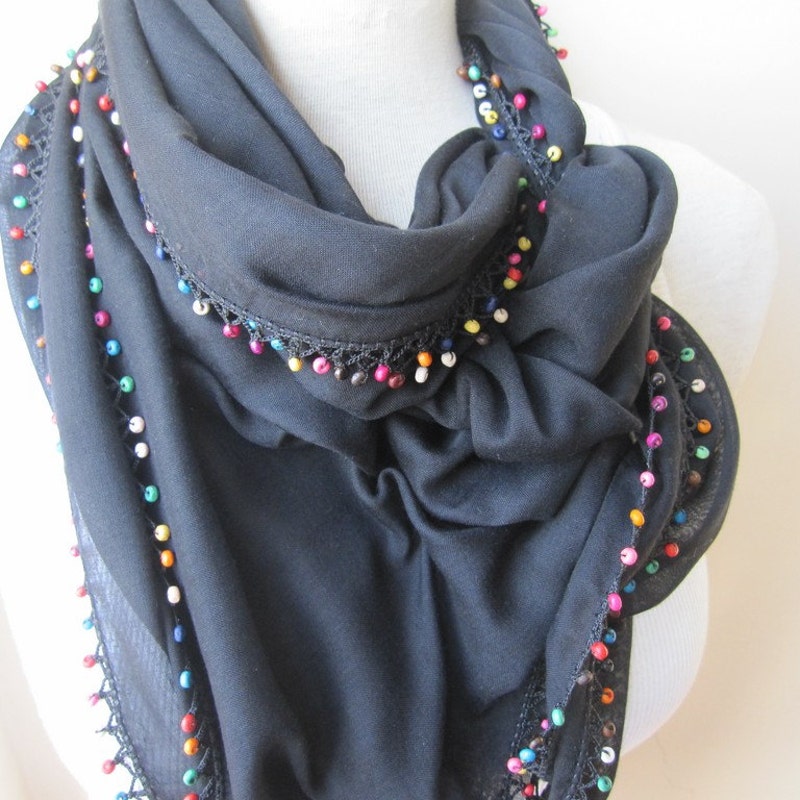Scarf With Beads - Etsy