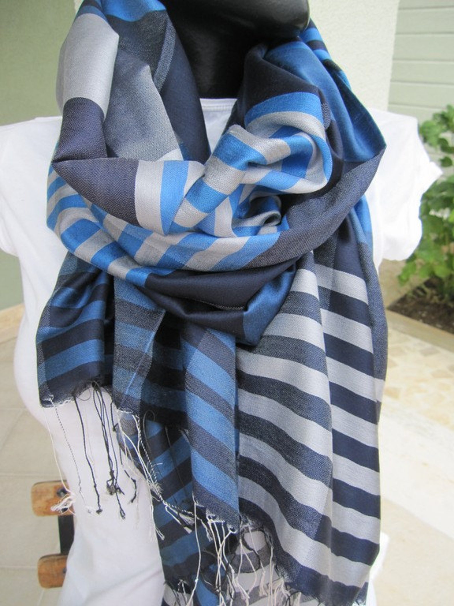 Hijab Long Scarf-navy Royal Blue Gray White Black Russet | Etsy