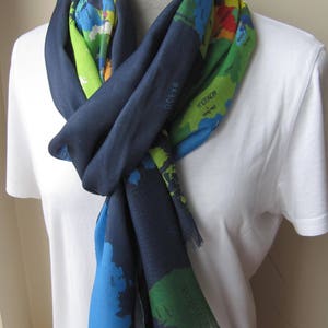 Map Scarf -world Map Scarf-map Print Long Scarf-men's Book Scarf-women ...