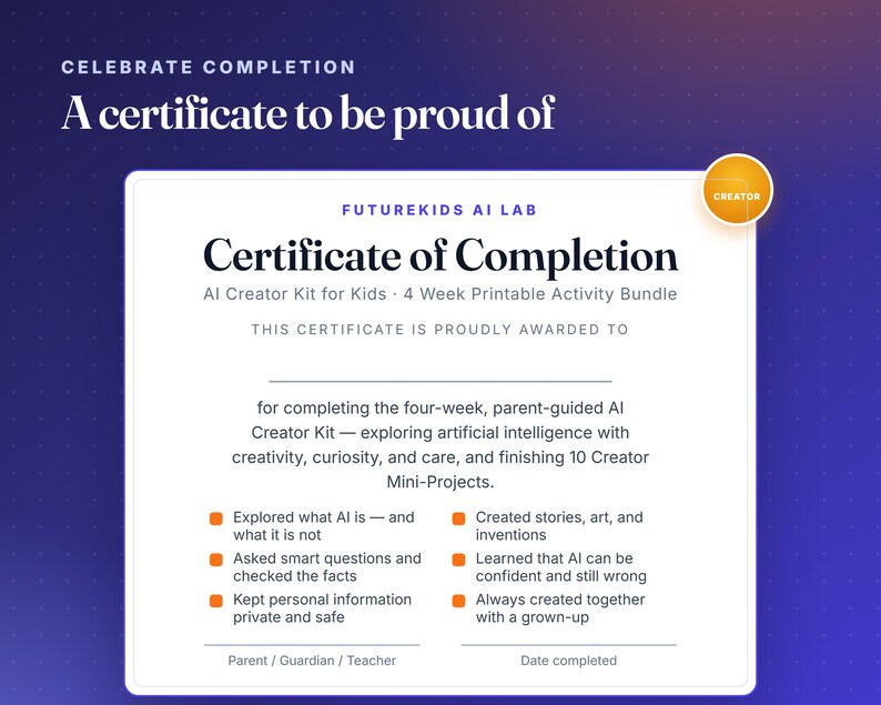 AI Creator Kit for Kids | 4-week Printable Activity Bundle (digital ...
