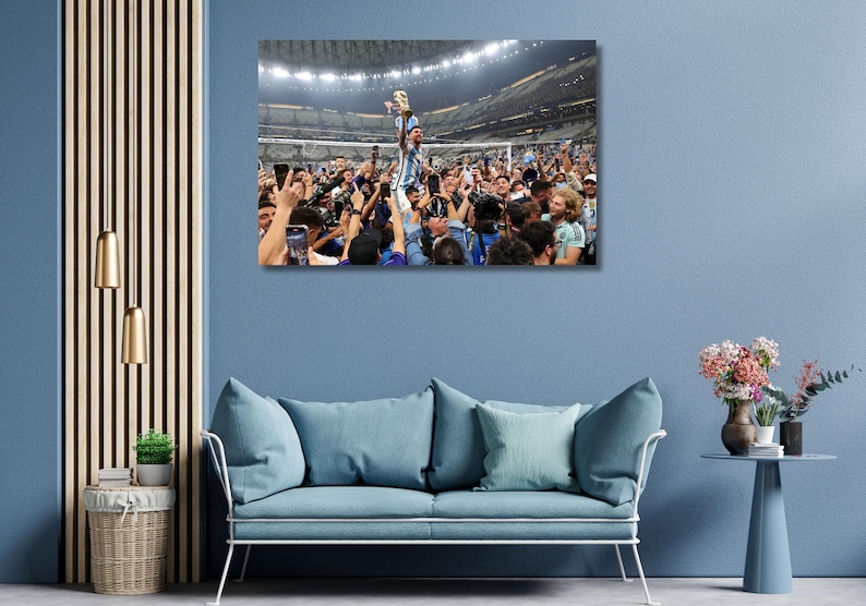 Lionel Messi Argentina Champions Canvas Print, Fifa World Cup Art ...