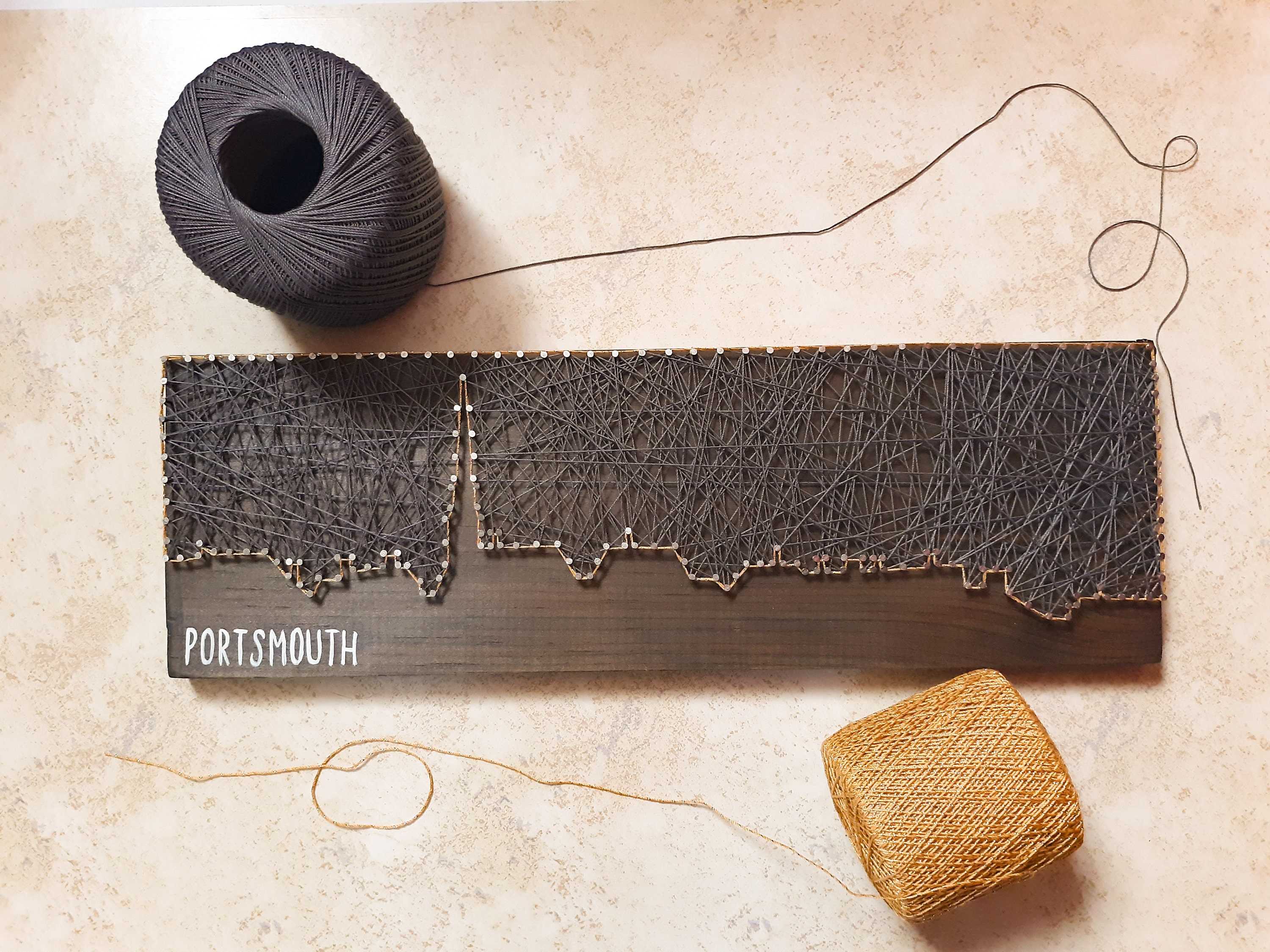 City Skyline String Art Custom City Skyline - Etsy