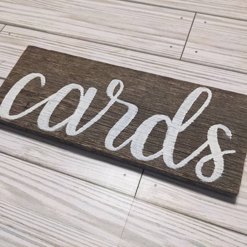 Reclaimed Wood Cards Sign Rustic Wedding Decor - Etsy