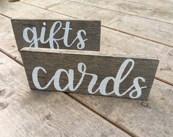 Reclaimed Wood Cards Sign Rustic Wedding Decor | Etsy