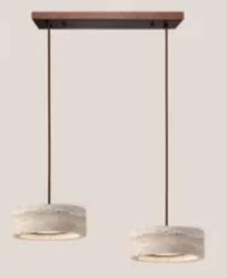 Wabi Sabi Travertine Stone Pendant Light, Organic Modern Hanging Lamp ...