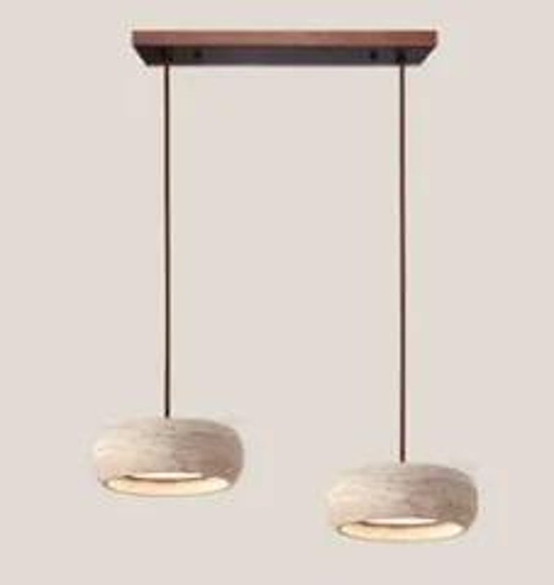 Wabi Sabi Travertine Stone Pendant Light, Organic Modern Hanging Lamp ...