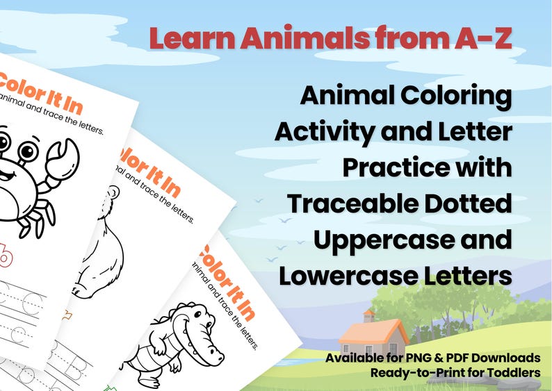 Animal Alphabet Tracing Worksheets | Pre-k Coloring & Letter Practice ...