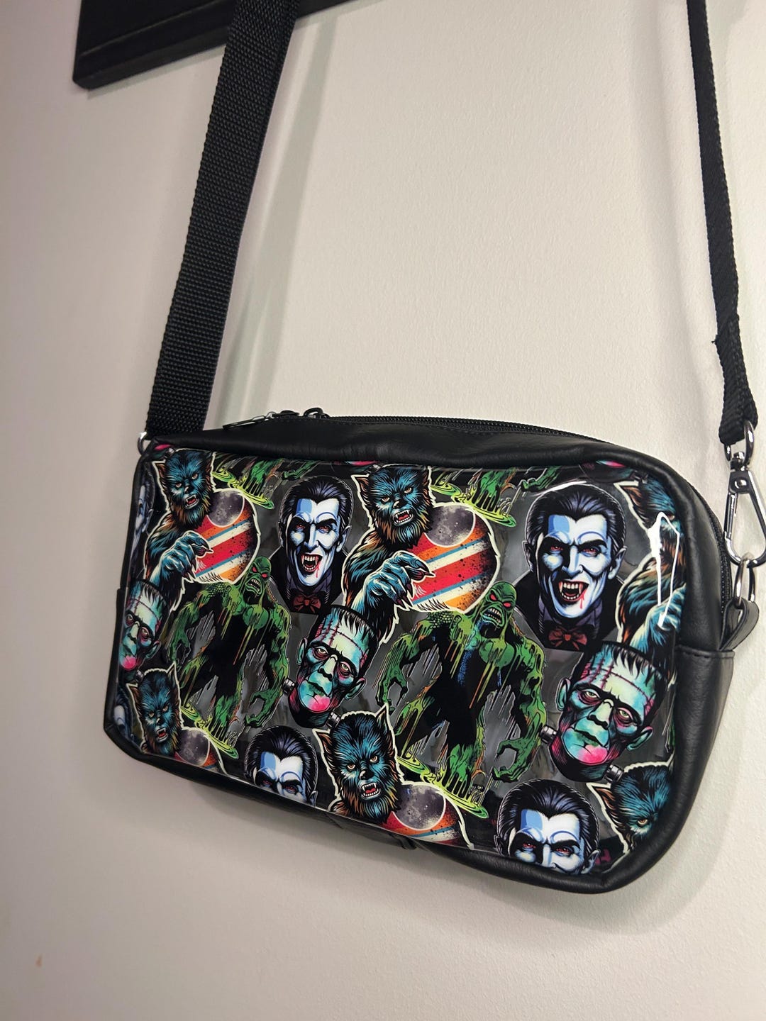Universal Monsters Crossbody Purse, Adjustable Strap, Dracula ...