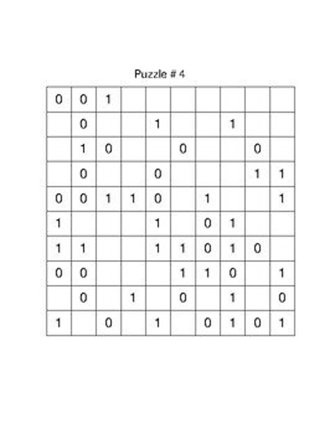 Common Core Binary Binari Binairo Takuzu Math Logic Puzzles #ef21 - Etsy