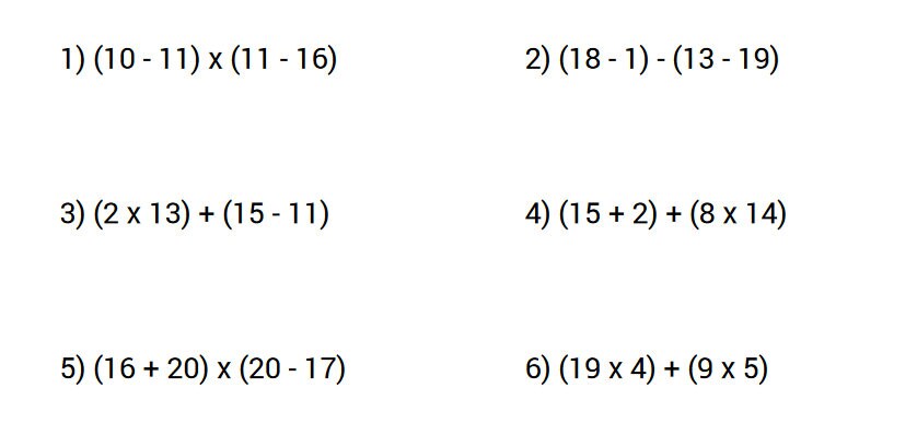 Common Core 5.OA.A.1 Order of Operations Worksheets F12 - Etsy