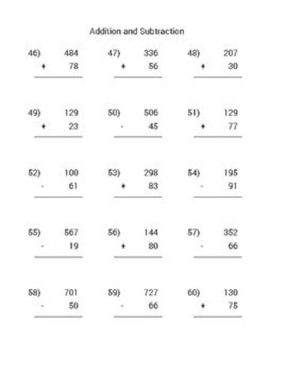 Common Core 2.NBT.B.5: 2 & 3 Digit Addition, Subtraction Math Success # ...