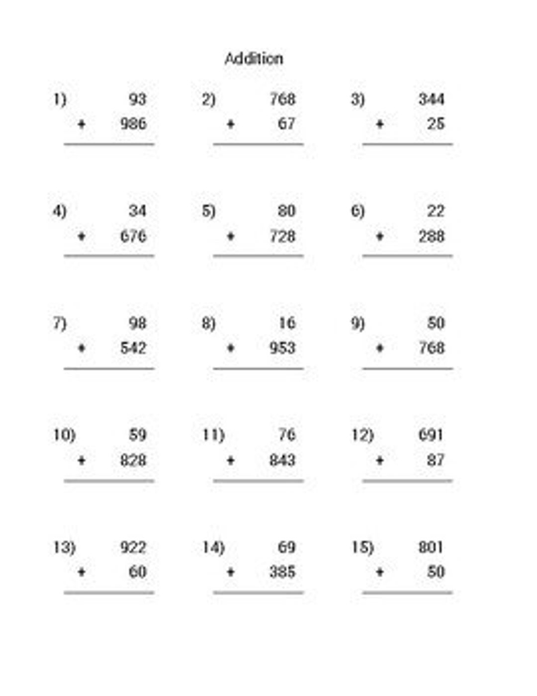 Common Core 2.NBT.B.5 2, 3 Digits Addition Worksheets#ef29 - Etsy