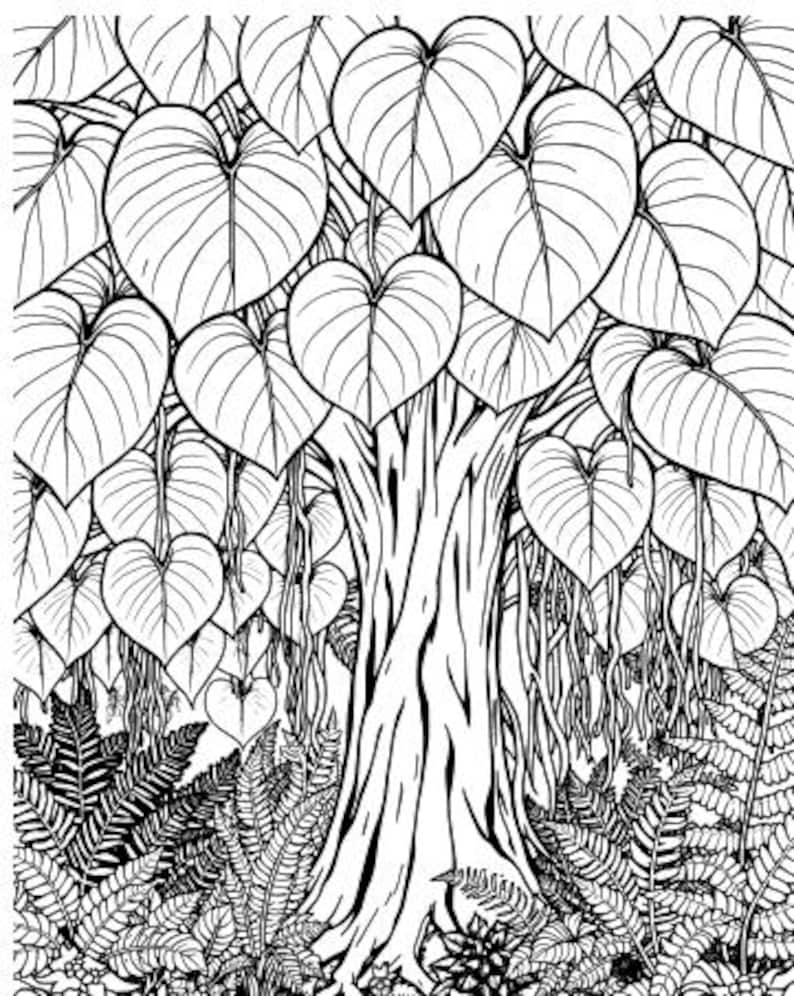 Madhubani Banyan Leaves Madhubani Art Coloring Pages #F12 - Etsy