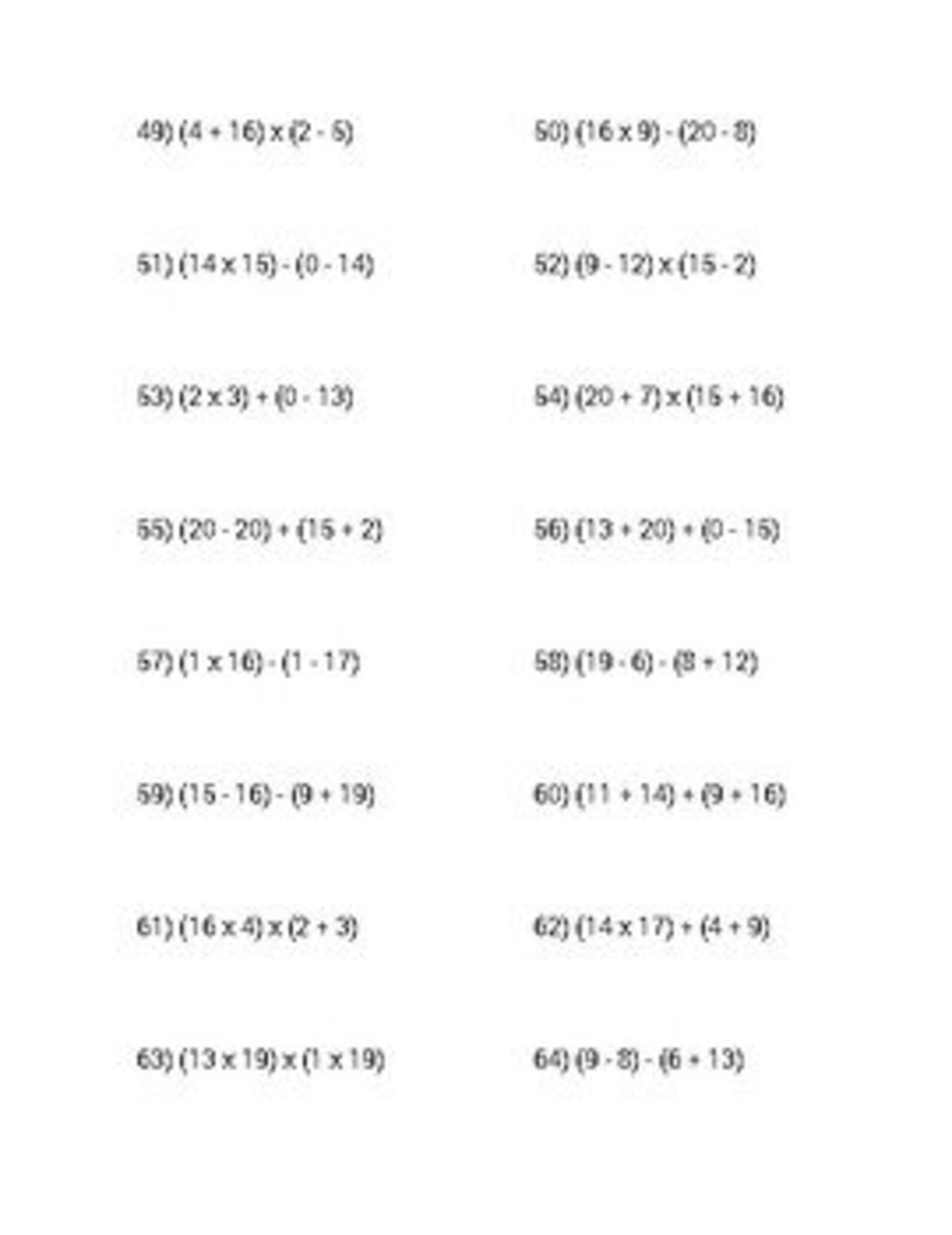 Common Core 5.OA.A.1 Order of Operations Worksheets (BIMDAS/PEMDAS) # ...