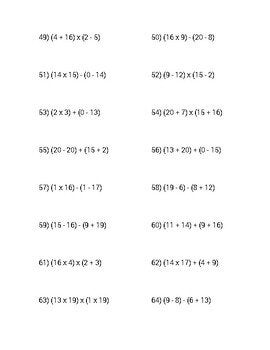 Common Core 5.OA.A.1 Order of Operations Worksheets (BIMDAS/PEMDAS) # ...